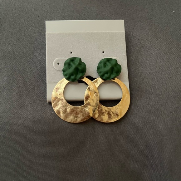 Jewelry | Green And Gold Earrings | Poshmark